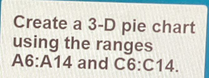Solved Create a 3-D pie chart using the ranges A6:A14 ﻿and | Chegg.com
