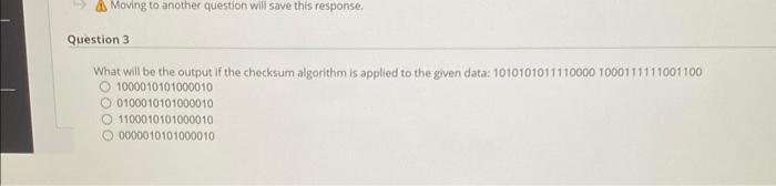 Solved Even the parity bit of 1010101 is 1 . True | Chegg.com