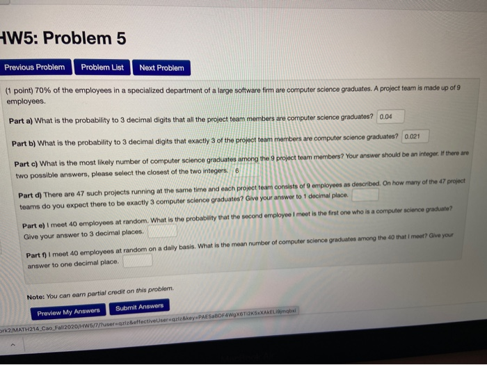 Solved W5: Problem 5 Previous Problem Problem List Next | Chegg.com