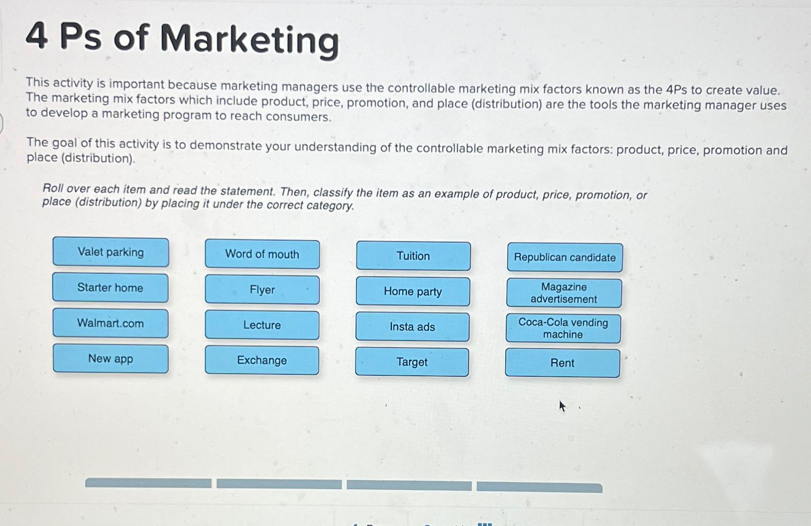 Solved 4 ﻿Ps of MarketingThis activity is important because | Chegg.com