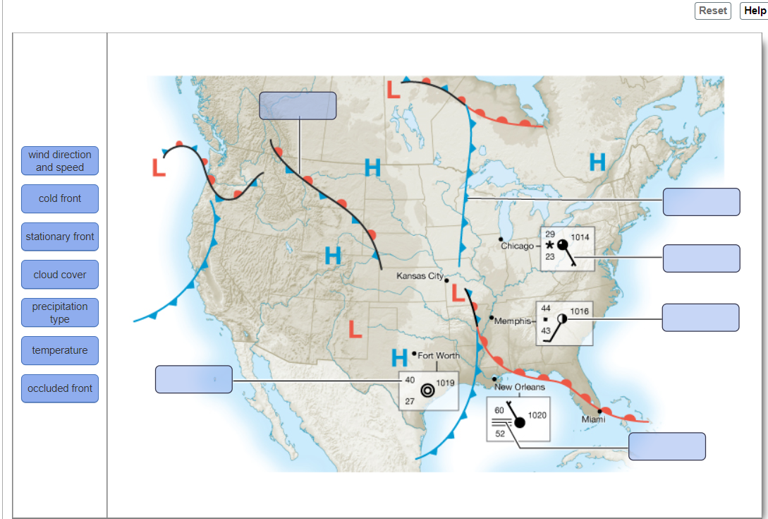 Solved A typical weather map contains numerous symbols to | Chegg.com