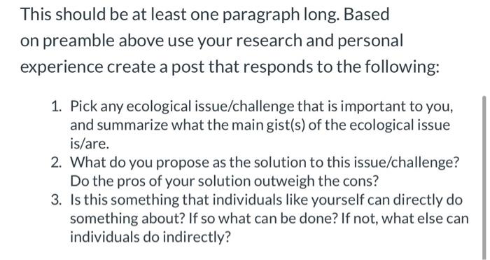 Solved This should be at least one paragraph long. Based on | Chegg.com