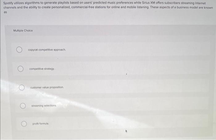 Solved Spotify Utilizes Algorithms To Generate Playlists