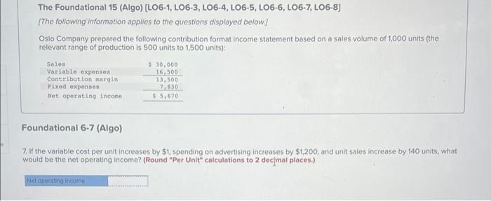 Solved The Foundational 15 (Algo) [LO6-1, LO6-3, LO6-4, | Chegg.com