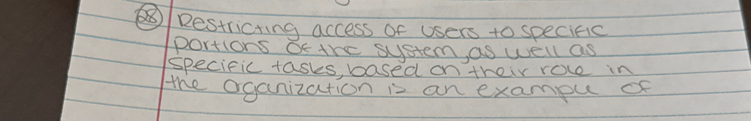 Solved (28) ﻿Restricting access of users to specific | Chegg.com