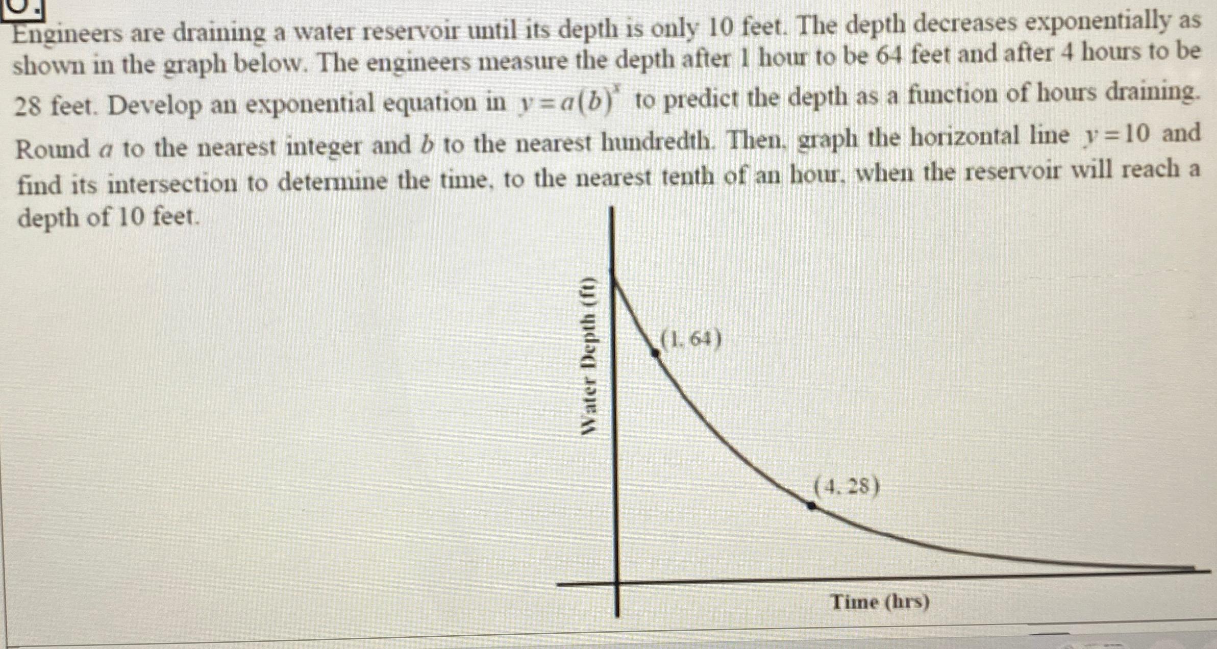 Solved Engineers are draining a water reservoir until its | Chegg.com