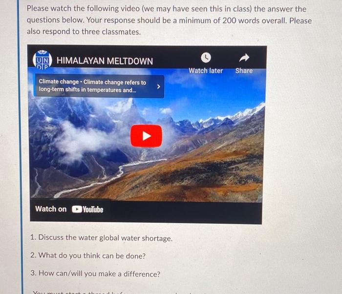 Solved Please watch the following video (we may have seen | Chegg.com