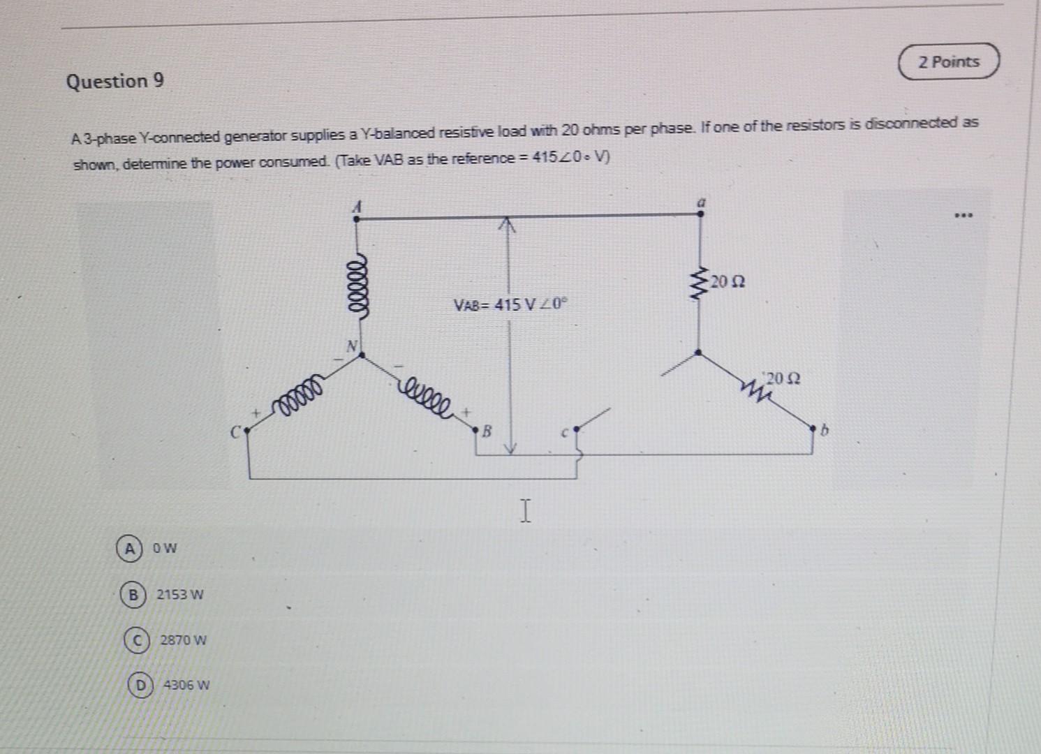 Solved A 3-phase Y-connected Generator Supplies A Y-balanced