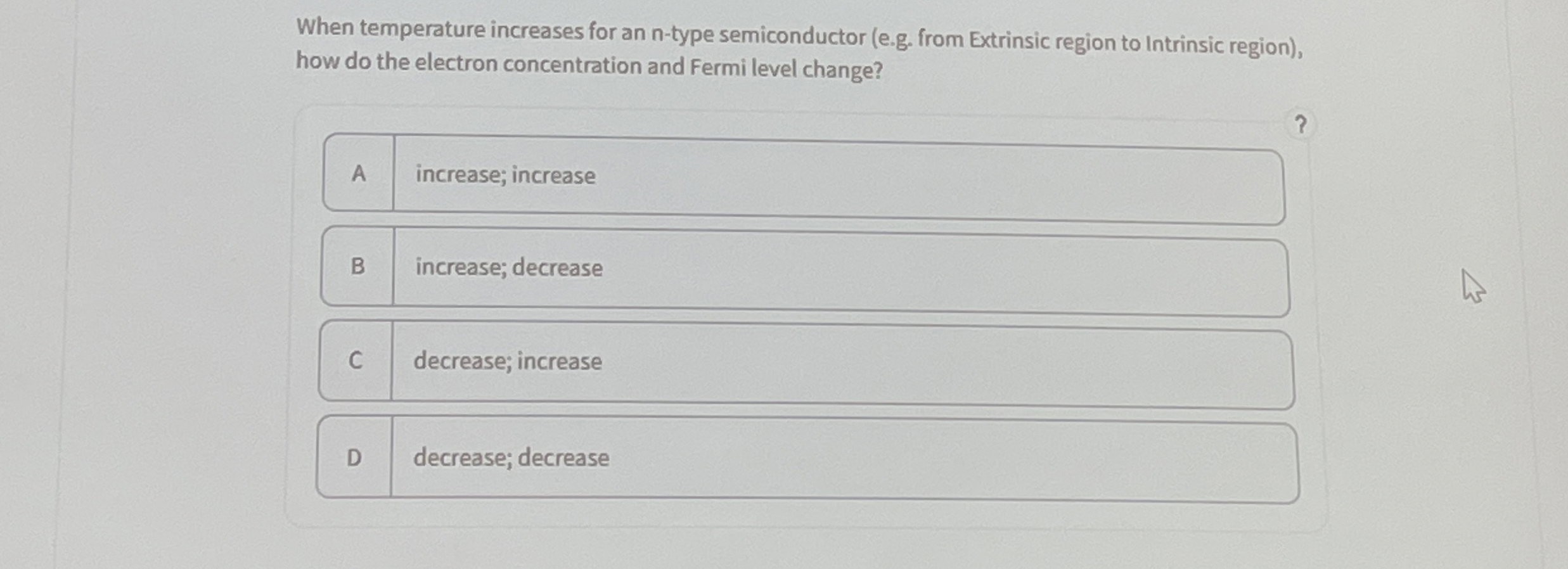 Solved When temperature increases for an n-type | Chegg.com