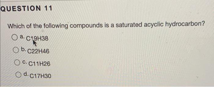 Solved QUESTION 11 Which of the following compounds is a | Chegg.com