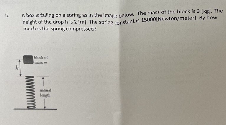 Solved A box is falling on a spring as in the image below. | Chegg.com