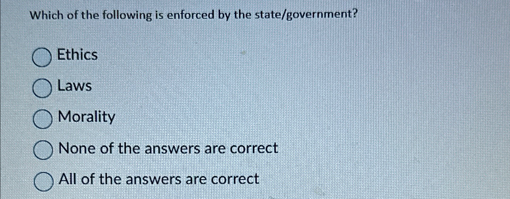 Solved Which of the following is enforced by the | Chegg.com