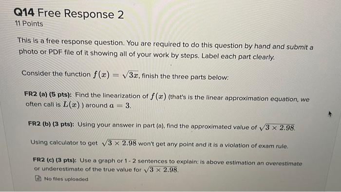 Solved This is a free response question. You are required to | Chegg.com