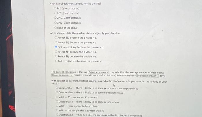 \r\nWhat is probability statement for the p-value? | Chegg.com