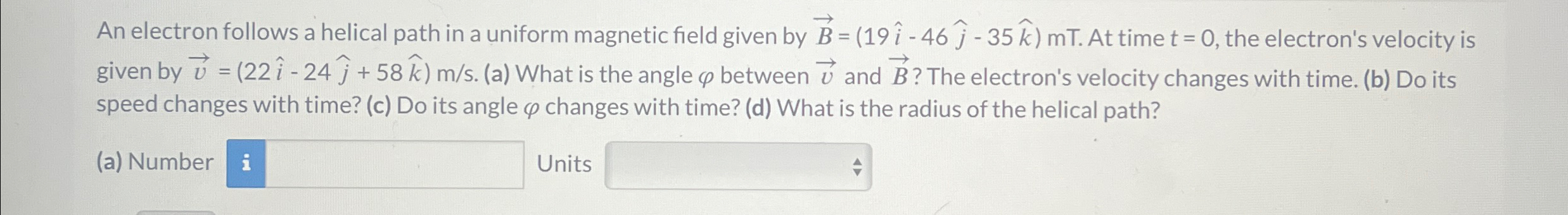 Solved An electron follows a helical path in a uniform | Chegg.com
