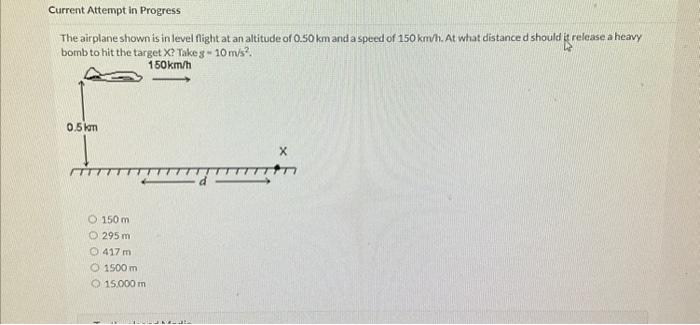 Solved The airplane shown is in level flight at an altitude | Chegg.com