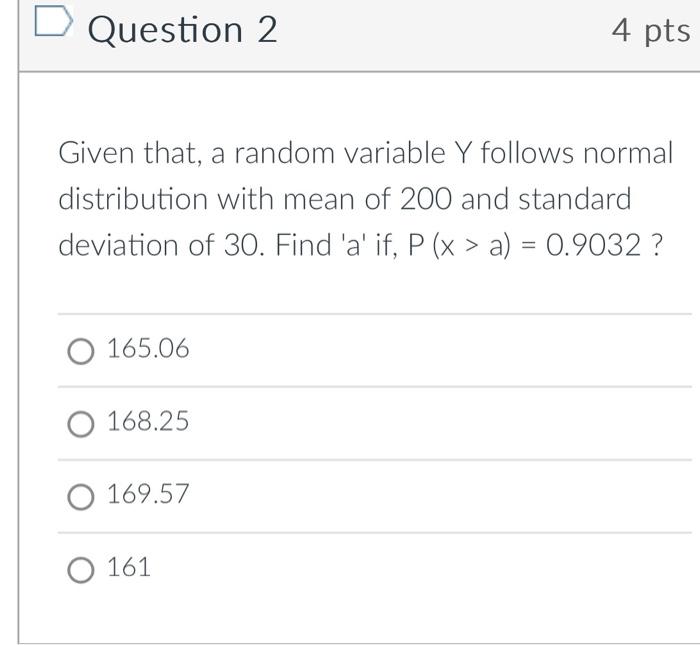 Solved Given that, a random variable Y follows normal | Chegg.com