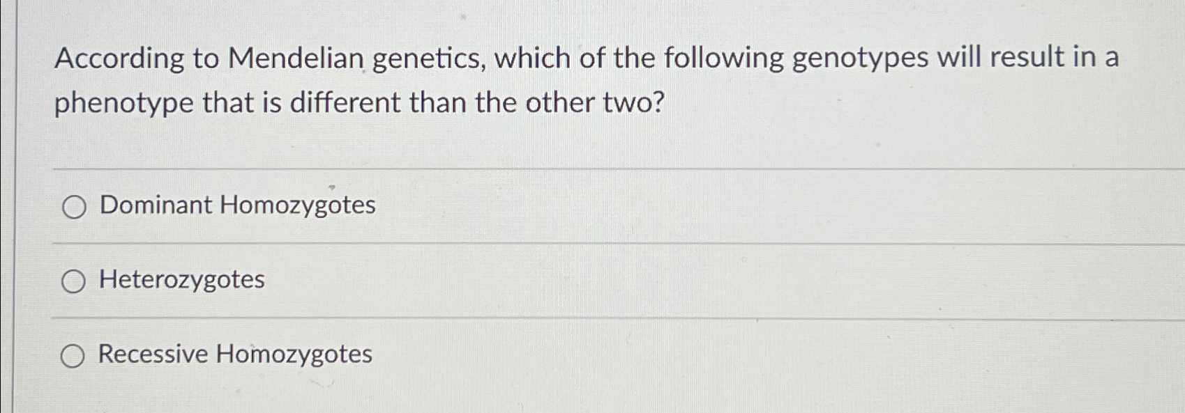 Solved According to Mendelian genetics, which of the | Chegg.com
