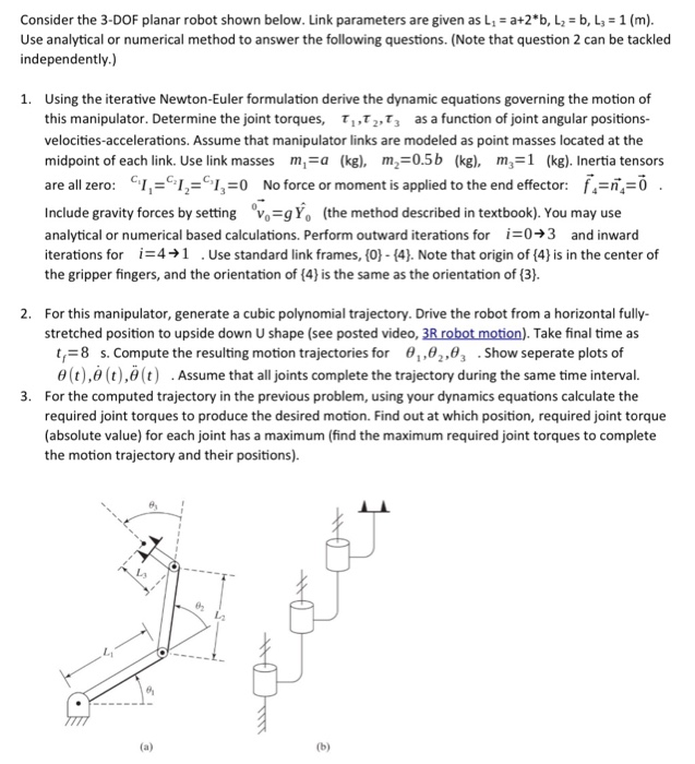 Solved Consider the 3-DOF planar robot shown below. Link | Chegg.com