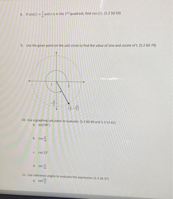 Solved Unit 1: Intro to Trigonometry Name: 1. Draw a sketch | Chegg.com