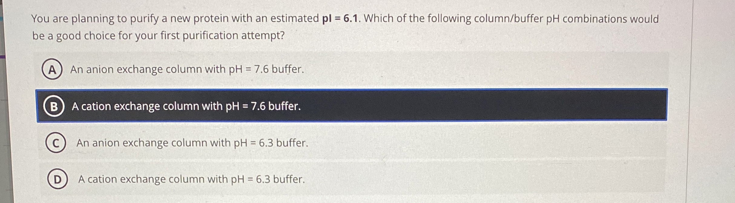 Solved You are planning to purify a new protein with an | Chegg.com