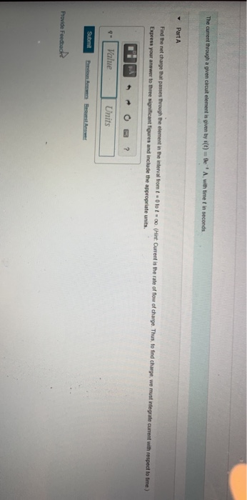 Solved The current through a given circuit element is given | Chegg.com