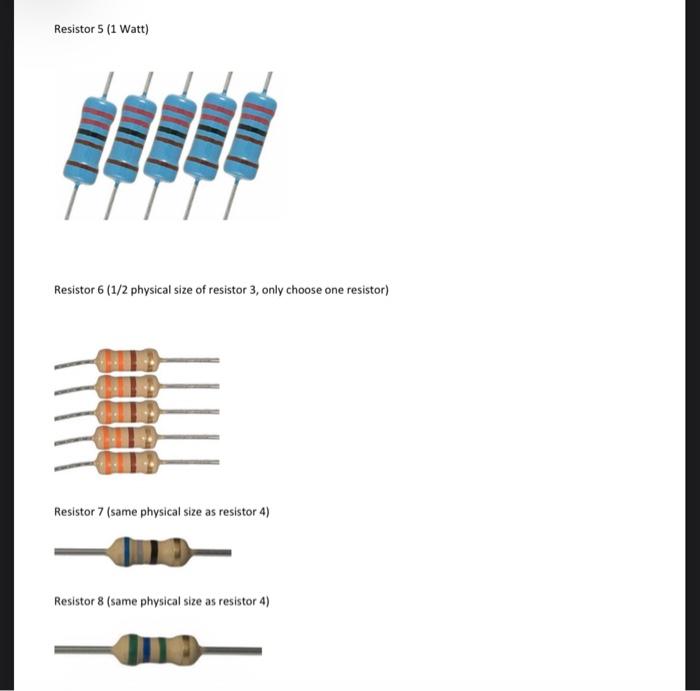 Solved PART D: RESISTOR COMPONENT TYPES For each of the | Chegg.com