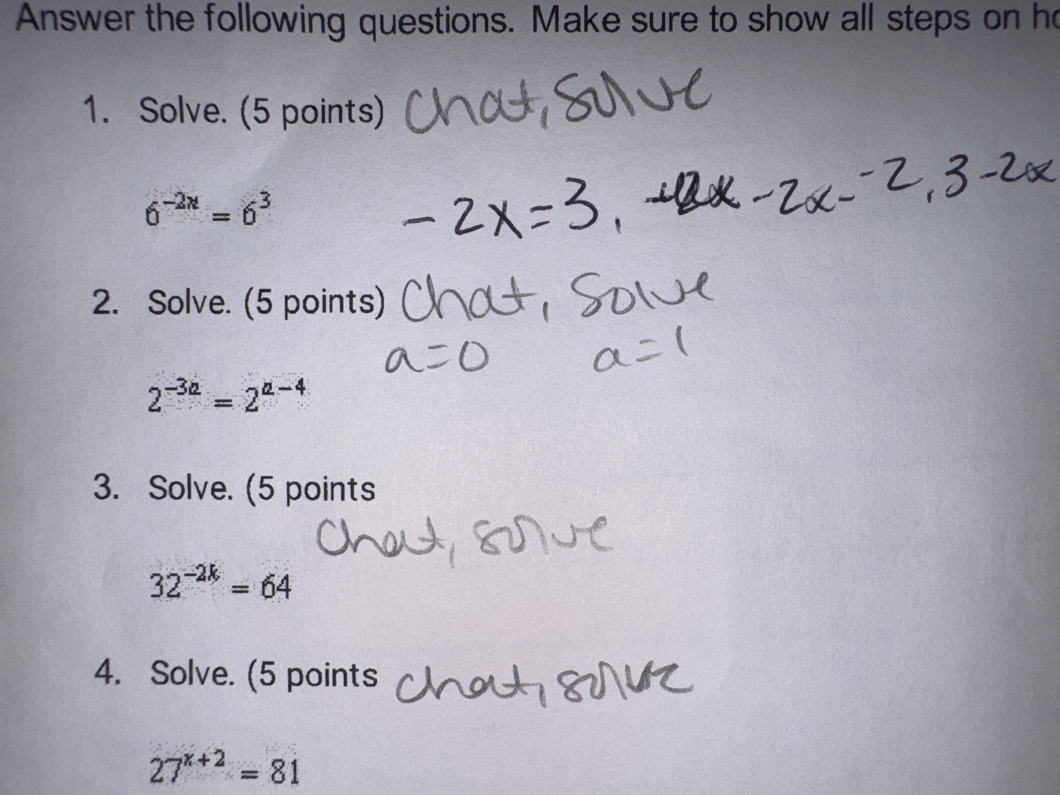 Solved Answer the following questions. Make sure to ﻿show | Chegg.com