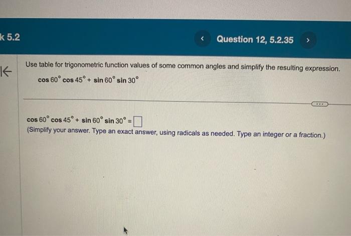 Use table for trigonometric function values of some | Chegg.com