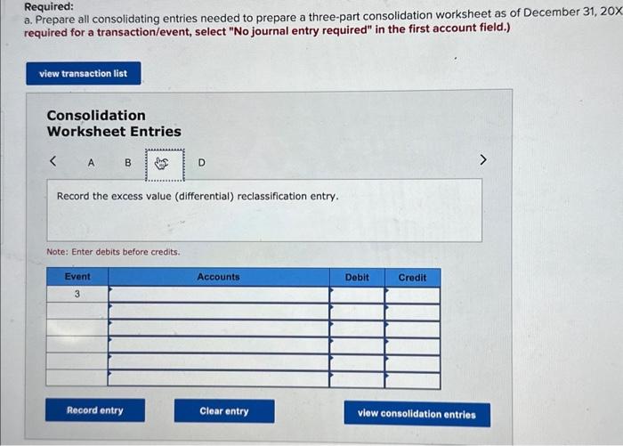 Solved P4-34 Consolidation Worksheet at End of Second Year | Chegg.com