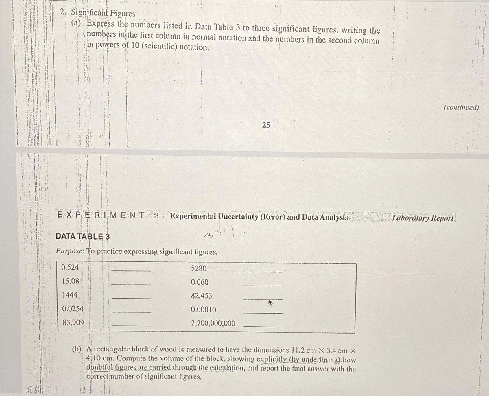 Solved Significant Figures(a) ﻿Express the numbers listed in | Chegg.com