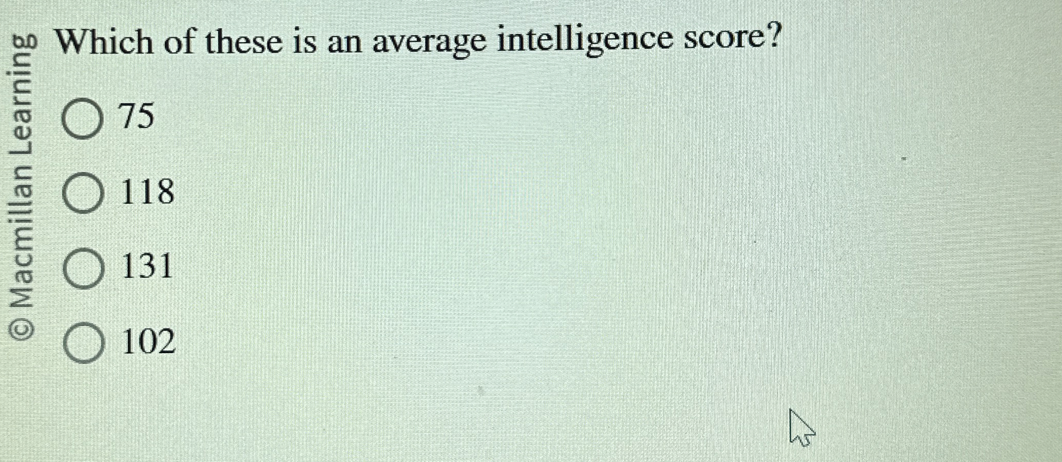 Solved Which of these is an average intelligence | Chegg.com