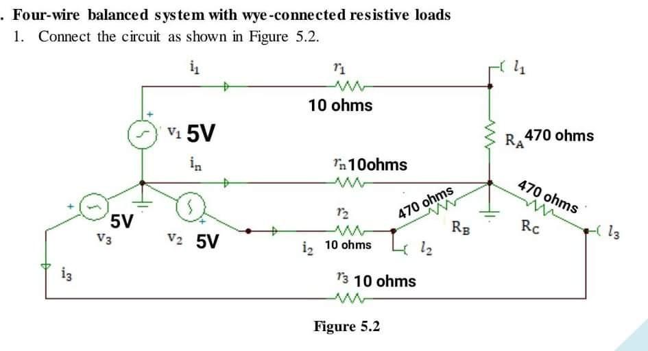 Solved . Four-wire balanced system with wye-connected | Chegg.com