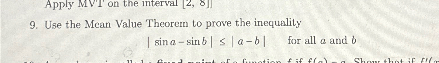 Solved Use the Mean Value Theorem to prove the inequality | Chegg.com
