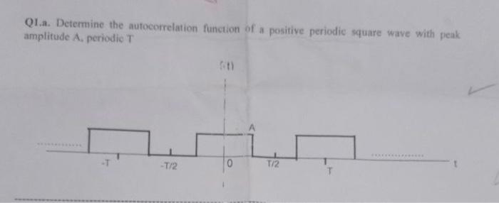 Q1 A Determine The Autocorrelation Function Of A