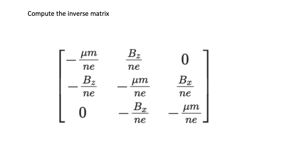 Solved Compute The Inverse Matrix 
