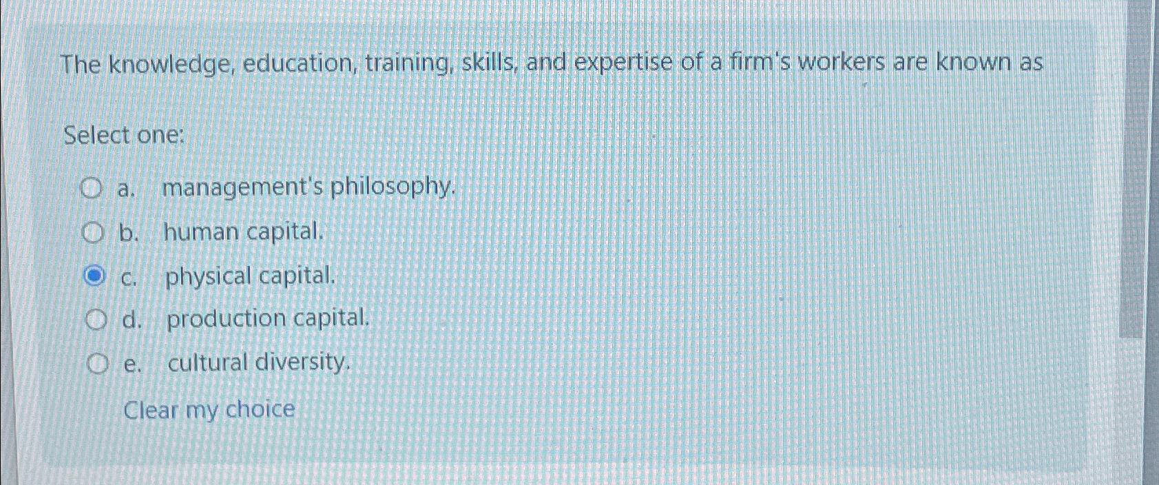 Solved The knowledge, education, training, skills, and | Chegg.com