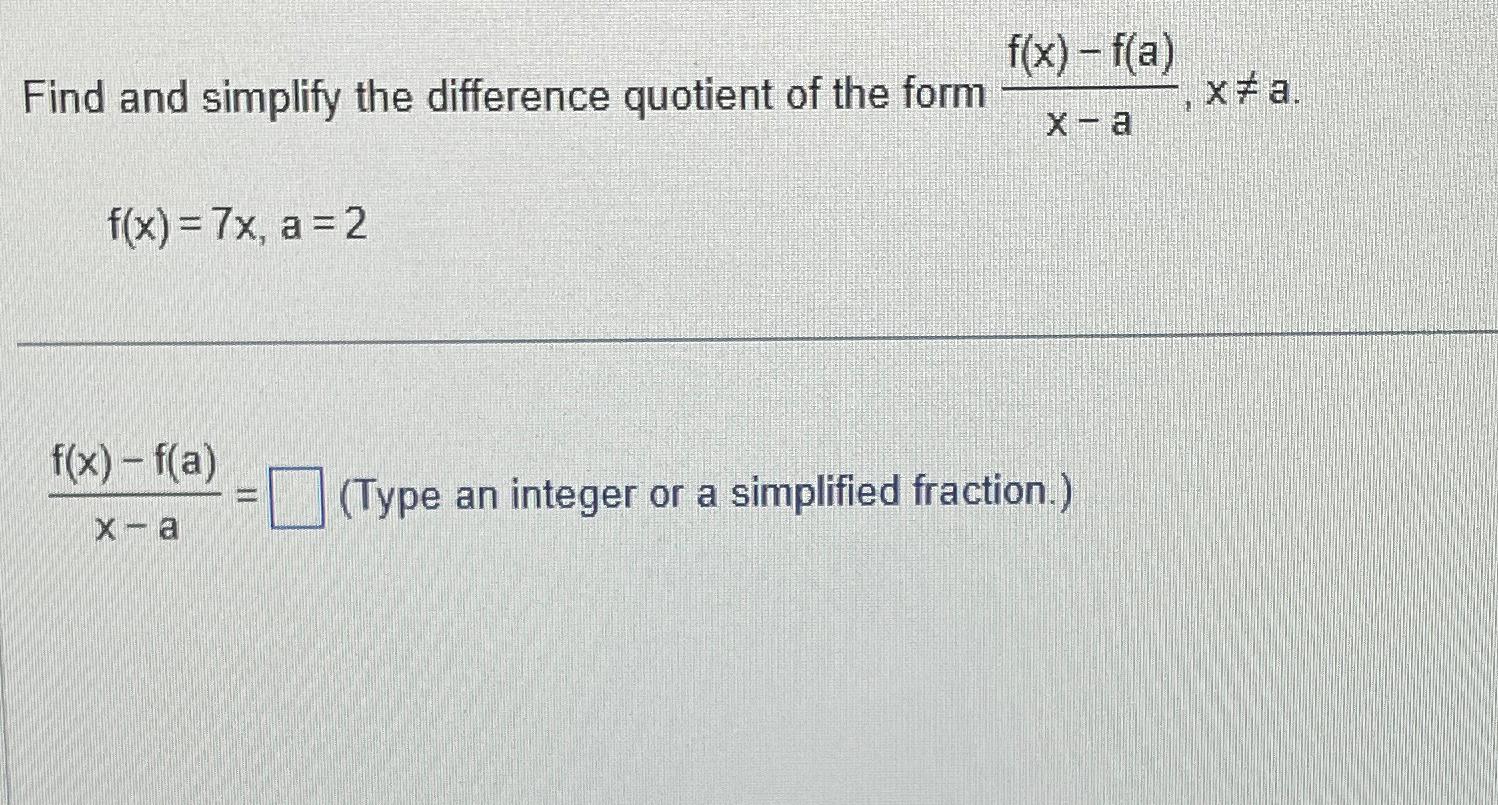 Solved Find and simplify the difference quotient of the form | Chegg.com