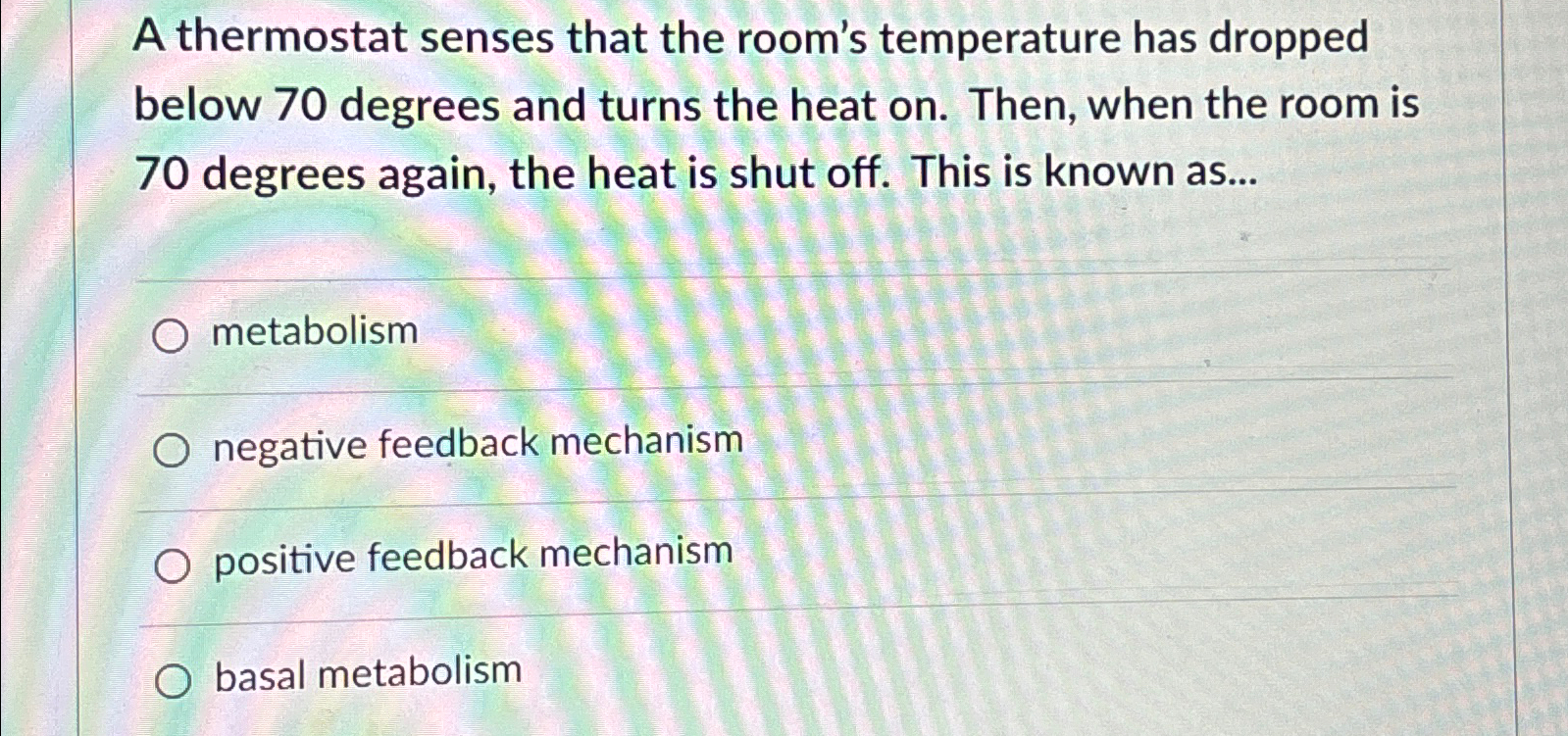 Solved A thermostat senses that the room's temperature has | Chegg.com