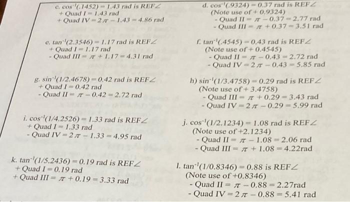 Solved c. cos−1(.1452)−1.43rad is REF 2 d. | Chegg.com
