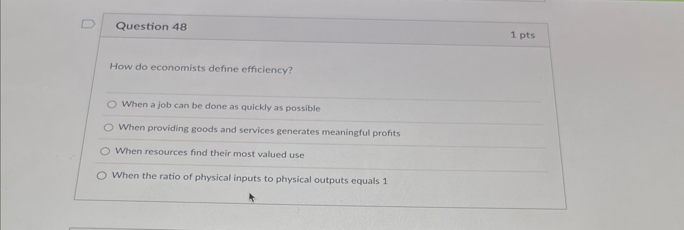 Solved Question 481 ﻿ptsHow do economists define | Chegg.com
