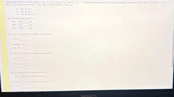 (c) Find A∩B. (Enter your answer in set notation.) | Chegg.com
