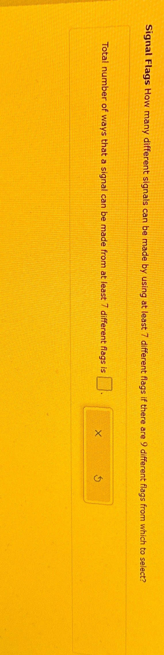 Solved Signal Flags How many different signals can be made | Chegg.com