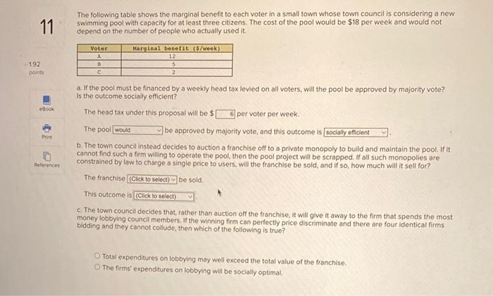 Solved The following table shows the marginal benefit to | Chegg.com