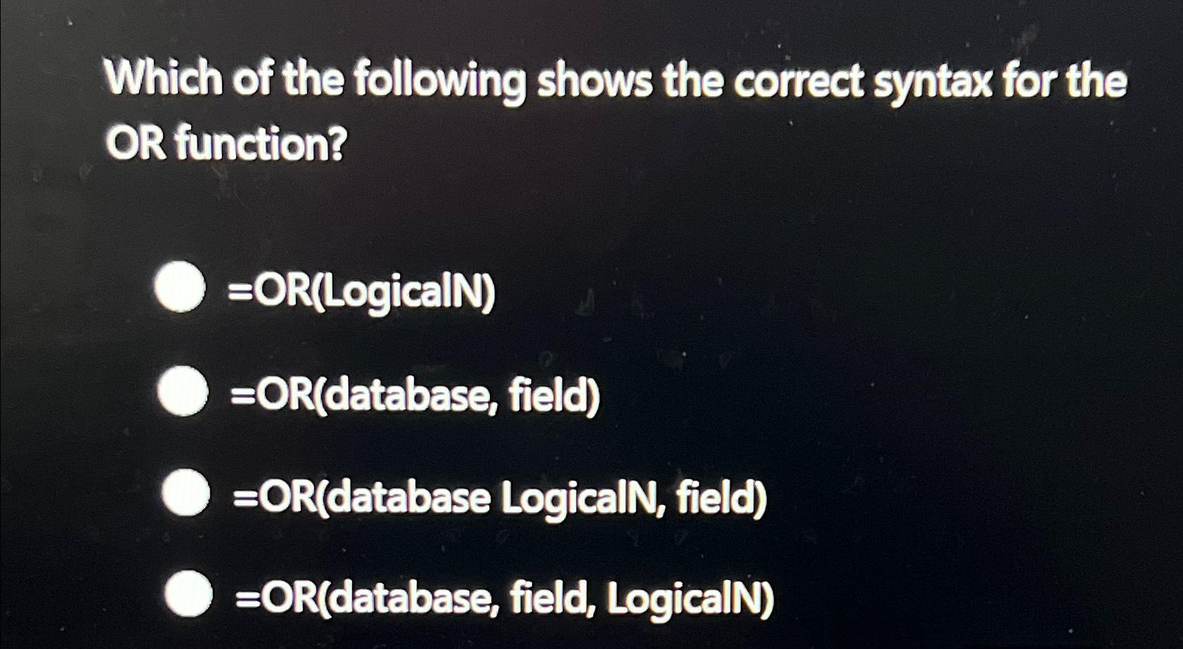 Solved Which Of The Following Shows The Correct Syntax For 2349