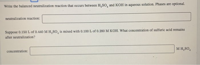 Solved Write the balanced neutralization reaction that | Chegg.com