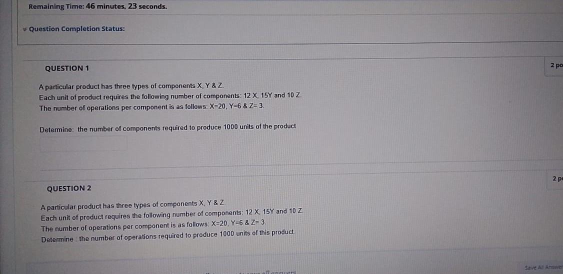 Solved A particular product has three types of components | Chegg.com
