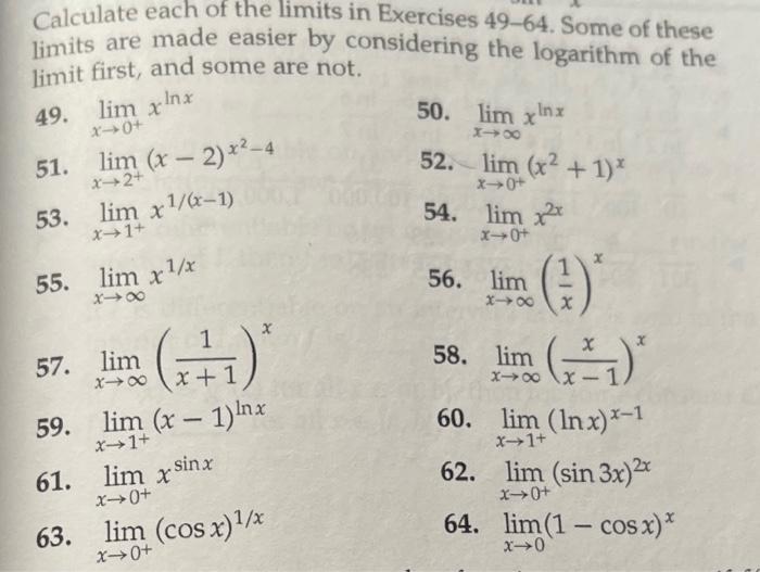 Solved Calculate each of the limits in Exercises 21-48. Some | Chegg.com