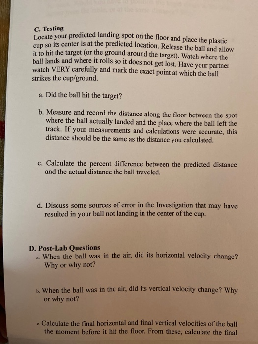 Lab - Projectile Motion Challenge Purpose In this | Chegg.com