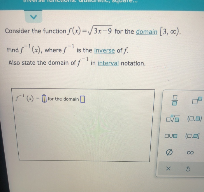 Solved f^-1(x) | Chegg.com